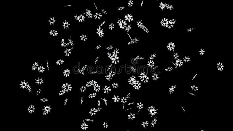 3D Illustration of Snowflakes Flow Stock Illustration - Illustration of ...
