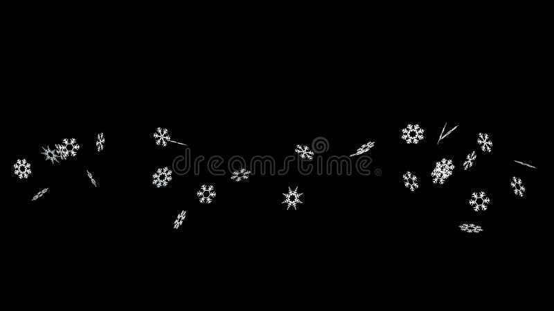 3D Illustration of Snowflakes Flow Stock Illustration - Illustration of ...