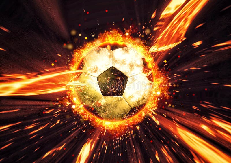 3d Illustration of a Soccer Ball Exploding and Burning Stock ...