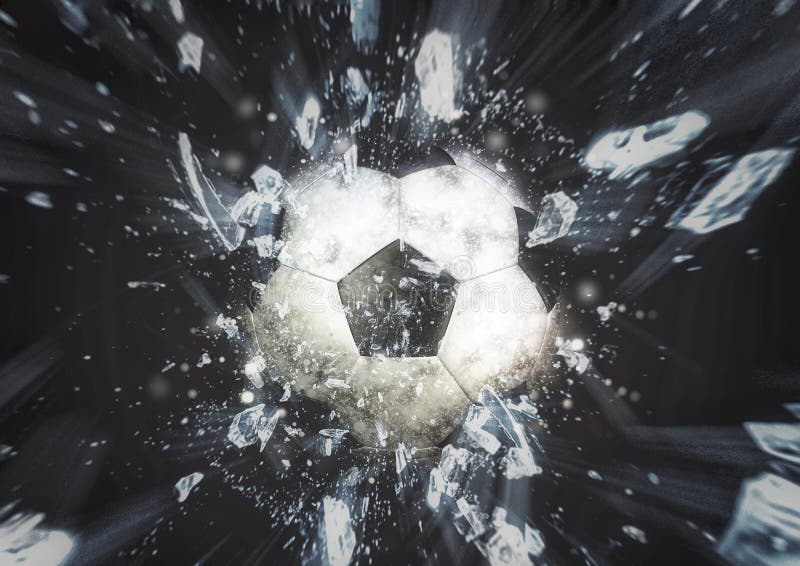 3d Illustration of a Soccer Ball Exploding and Scattering Debris Stock ...