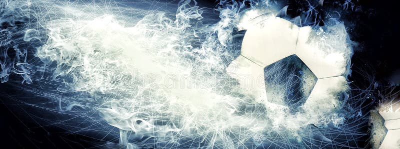 3d Illustration of a Soccer Ball Exploding and Spewing Smoke Stock ...