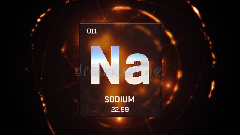Sodium As Element 11 of the Periodic Table 3D Animation on Silver ...