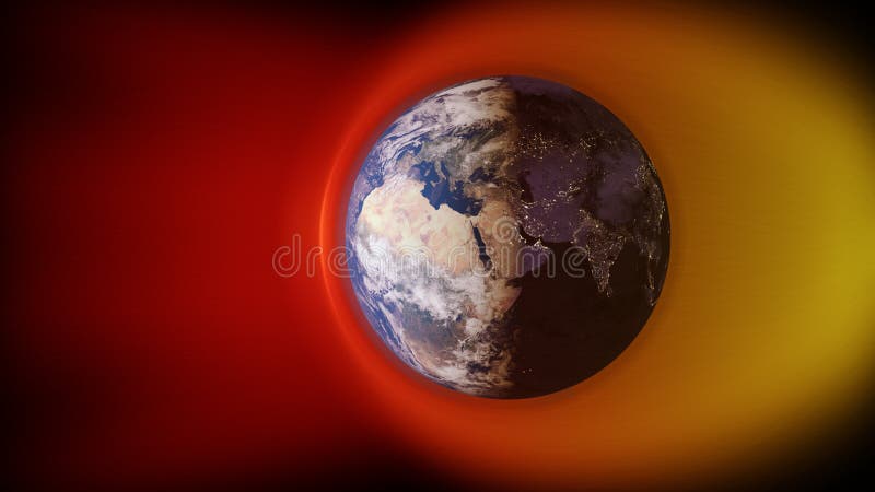 3d Illustration of Solar Wind Colliding with Earth`s Magnetic Field ...