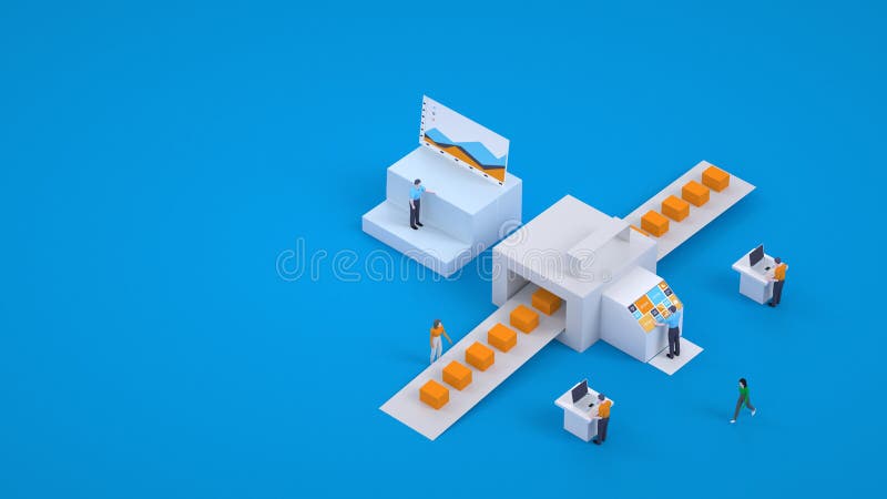 3D Illustration of Sorting Parcels. System of Orders and Their Sorting ...