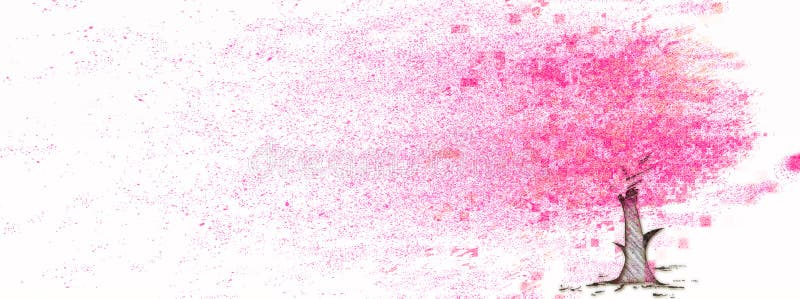 3d Illustration of Sparkling Cherry Blossom Petals Scattering in the ...