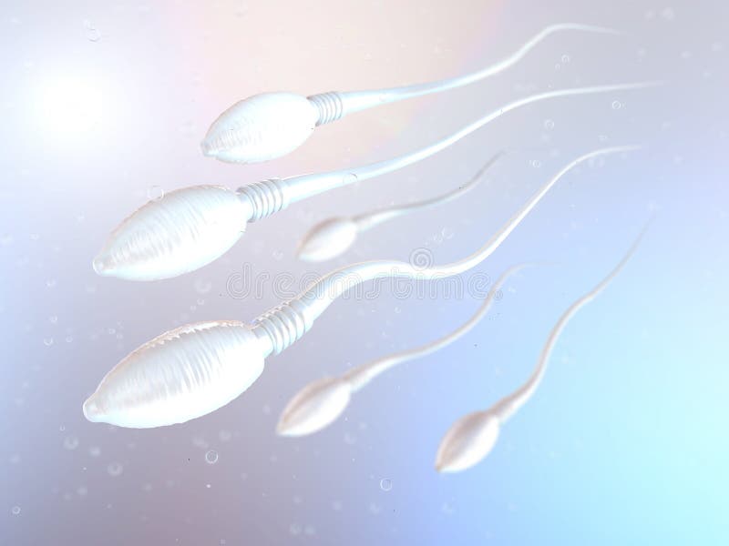 3d Illustration of Sperm Cells Moving Towards Egg C Stock Illustration ...