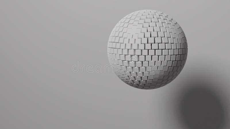 3D Illustration of a Sphere Composed of Cubes. Stock Illustration ...