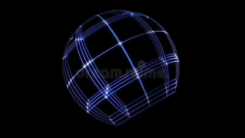 3D Illustration of Sphere Cyber Space Network Stock Illustration ...