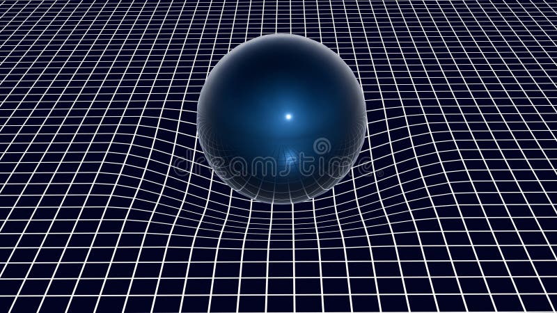 3D Illustration of a Sphere Warping the Space Around Caused by Gravity ...
