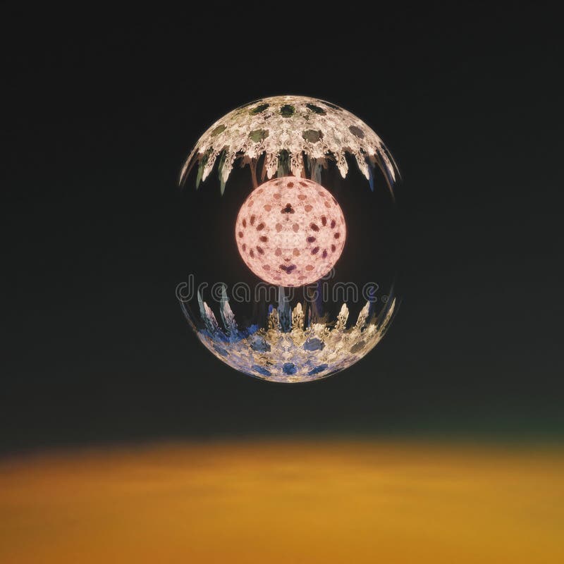 Spherical Objects with Luminous Ornaments Stock Illustration ...