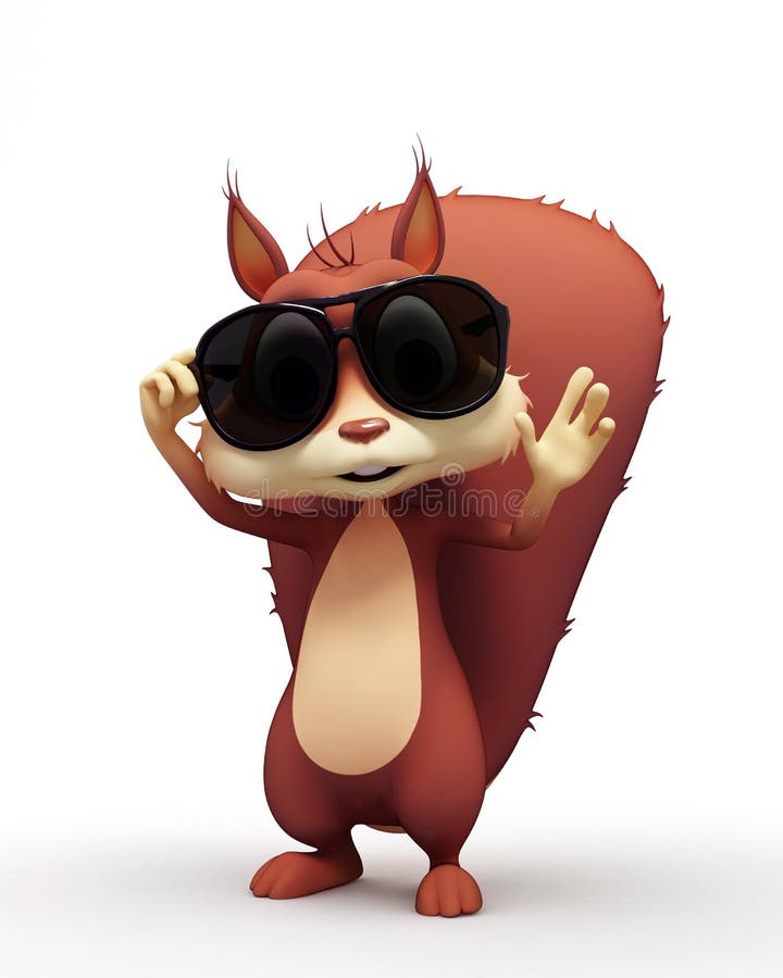 Squirrel with goggles stock illustration. Illustration of pets - 30006812