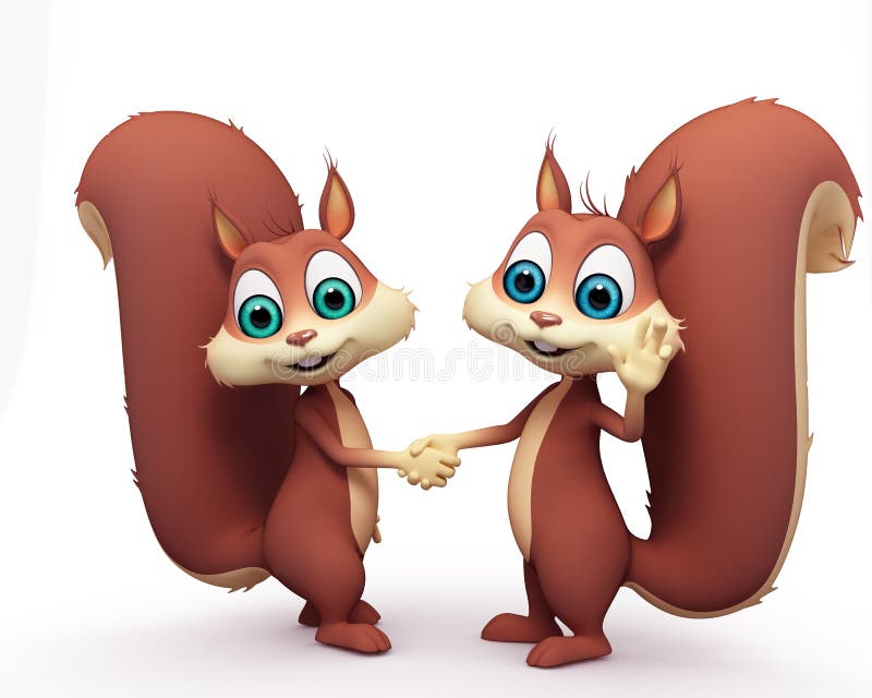 Squirrel with hand shake stock illustration. Illustration of animals ...