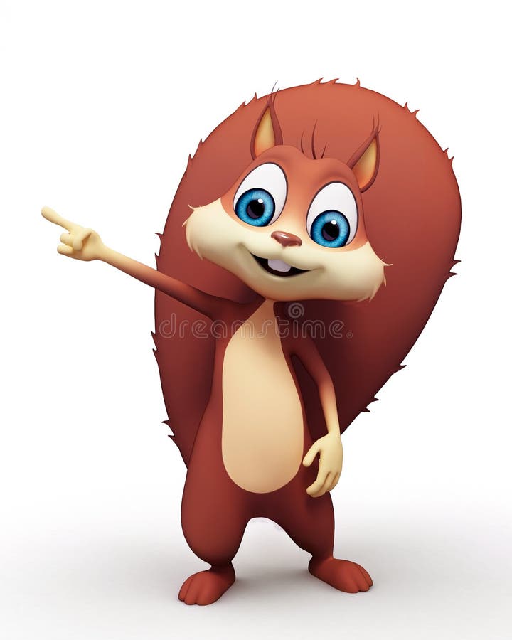 Squirrel Pointing Towards Blank Stock Illustration - Illustration of ...