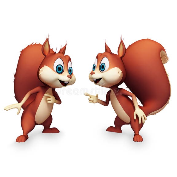 Squirrel Talking with Each Other Stock Illustration - Illustration of ...
