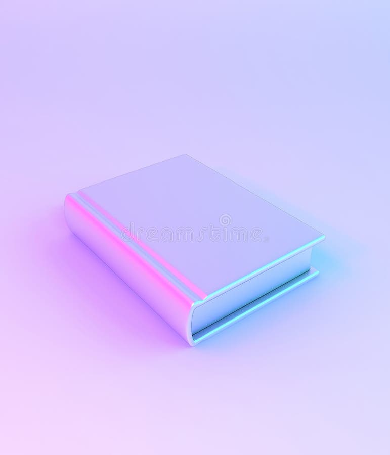 3D Illustration of Stack of Books, Holographic Style Stock Illustration ...