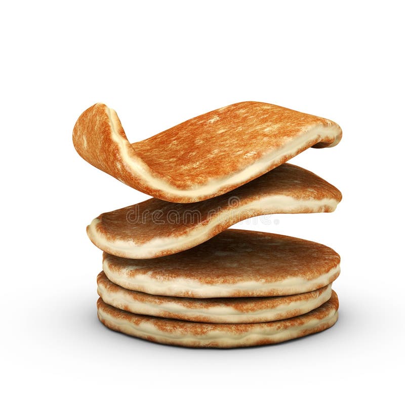 3d Illustration of Stack of Pancakes, Isolated White. Stock ...