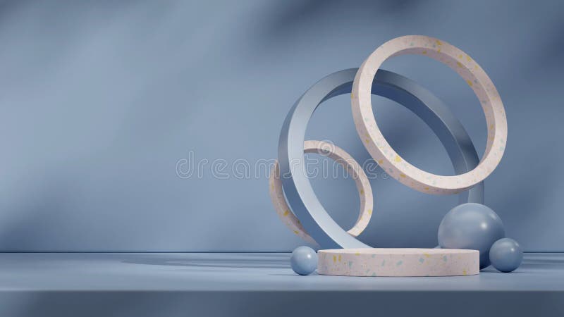 3D Illustration of a Stage for a Showcase on a Blue Background with ...
