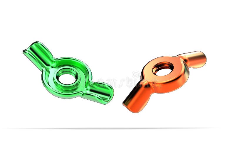 3d Illustration of Stamped Wing Nut Stock Illustration - Illustration ...