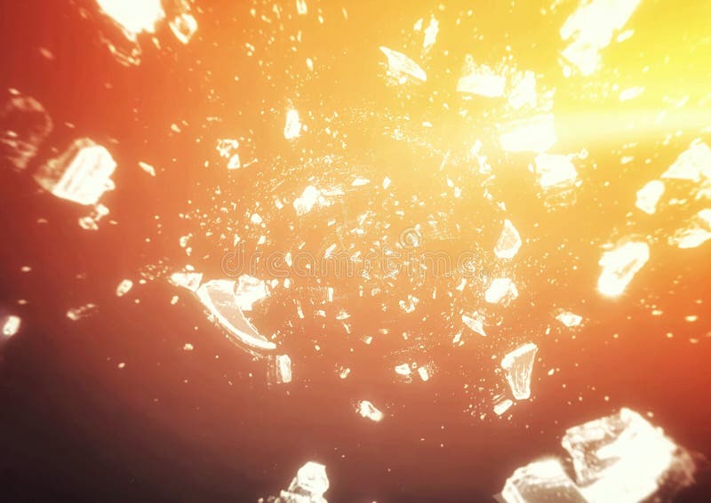 3d Illustration of an Explosion and Scattered Star Fragments Stock ...