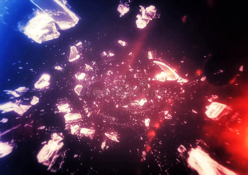 3d Illustration of an Explosion and Scattered Star Fragments Stock ...