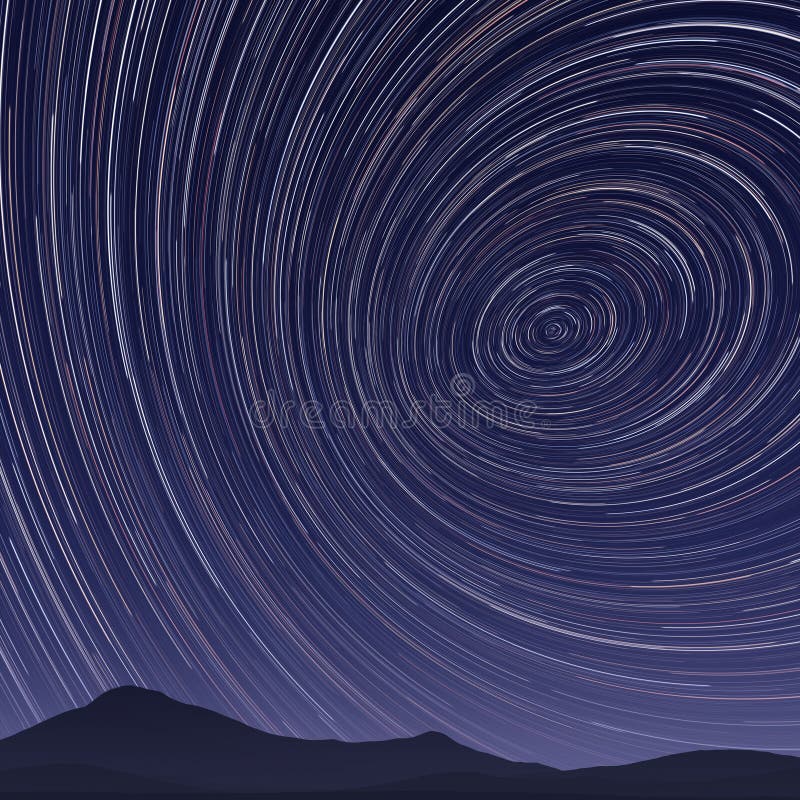 Star trails night stock illustration. Illustration of starry - 96907980