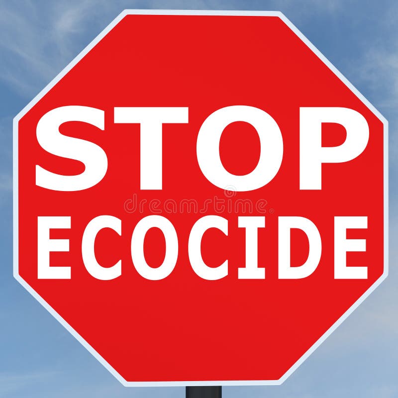 STOP ECOCIDE concept stock illustration. Illustration of entangled ...