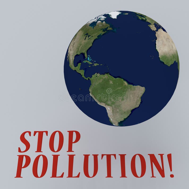 Stop Air Pollution Concept Poster With Globe And Factories ...