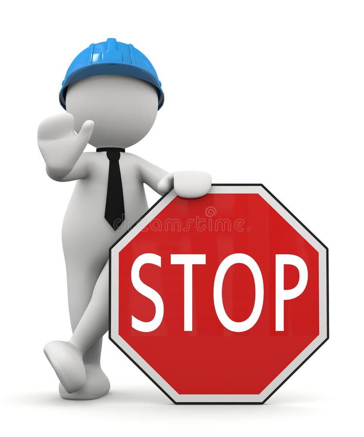3d Illustration with STOP Sign Stock Illustration - Illustration of ...