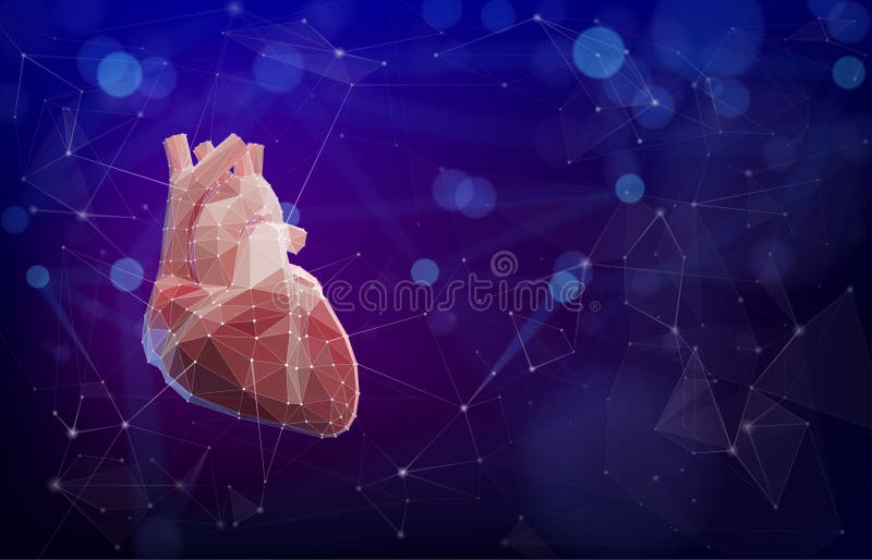 3D Illustration of a Structure of Triangles Connected by Dots in the ...