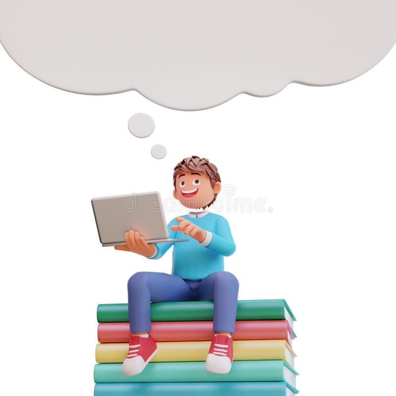 3d Illustration Student Back To School and Study Holding Laptop Stock ... 3d Illustration Student Back To School and Study Holding Laptop Stock ...