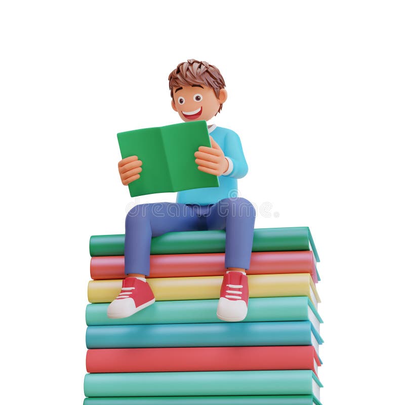 3d Illustration Student Back To School and Study on the Sky Stock ...