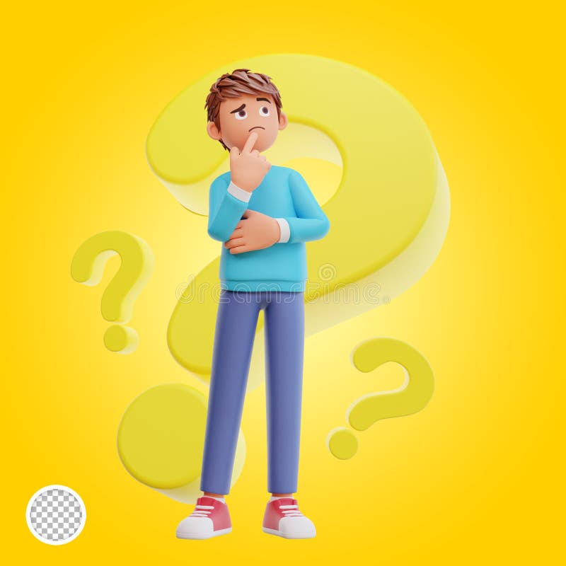 3d Illustration Student with Question Mark Stock Image - Illustration ...