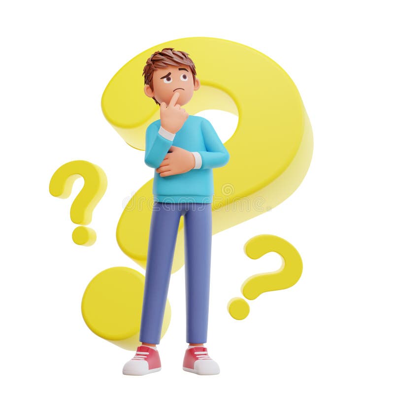 3d Illustration Student with Question Mark Stock Illustration ...