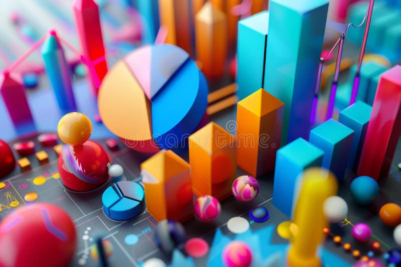 3D Illustration Style of Business Data Analysis and Statistics Stock ...