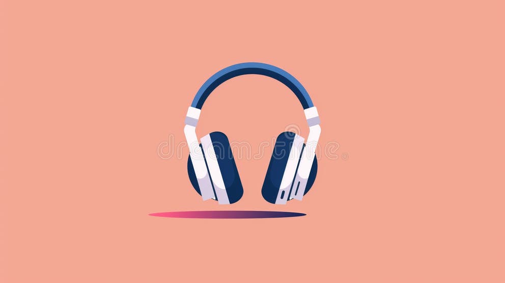 2D Illustration of a Stylishly Designed Headphone with Basic Shapes on ...