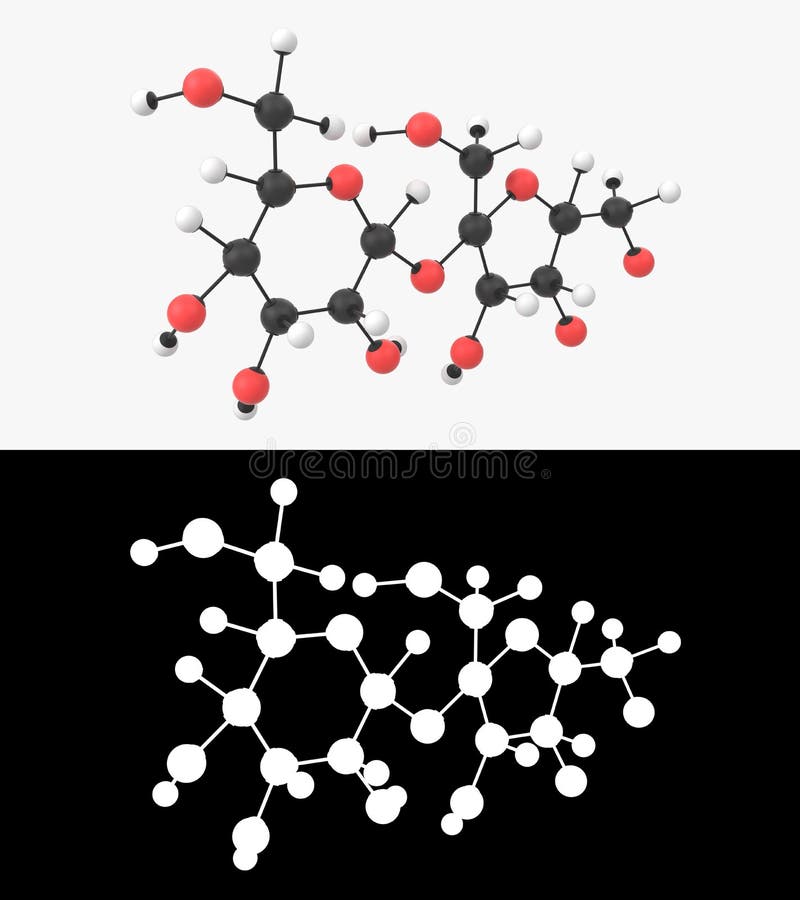 Sucrose Molecule with Chemical Formula Stock Illustration ...