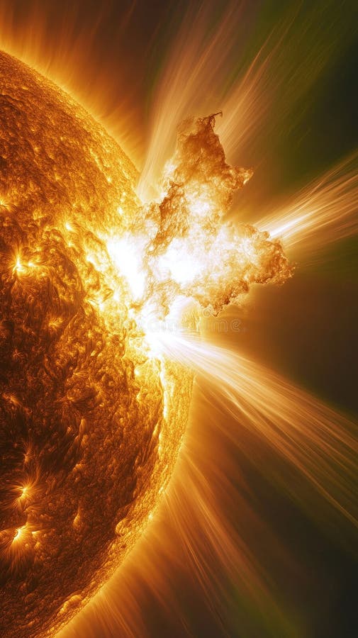 3D Illustration of the Sun Ejecting a Massive Solar Flare Causing ...