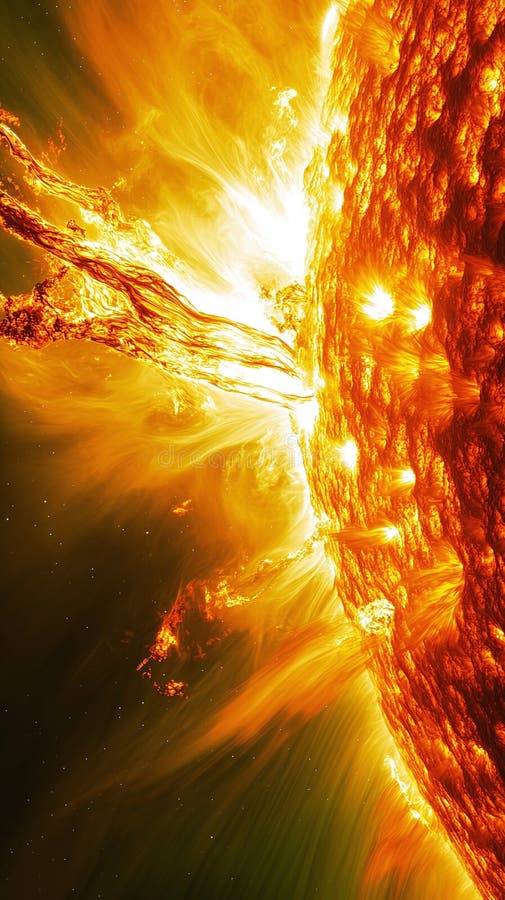 3D Illustration of the Sun Ejecting a Massive Solar Flare Causing ...