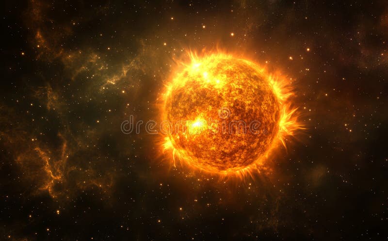 A 3D Illustration of the Sun - Part of the Solar System. a Stunning ...