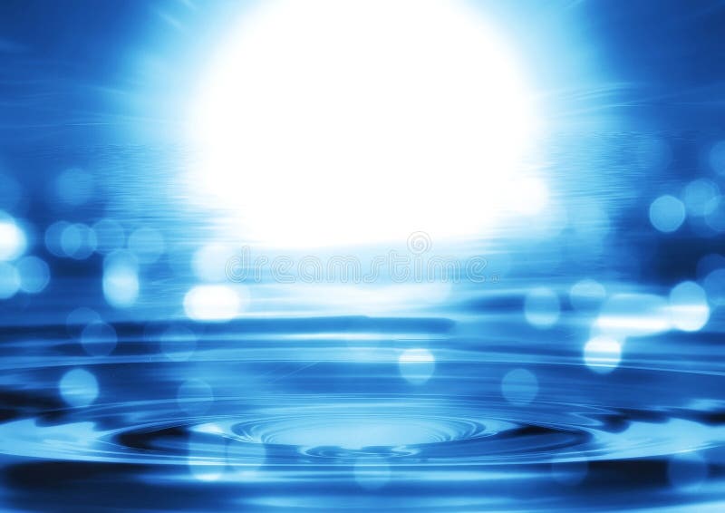 3d Illustration of Sun Rays and Ripples Spreading on Water Surface ...