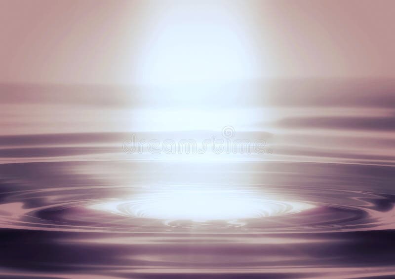 3d Illustration of Sun Rays and Ripples Spreading on Water Surface ...