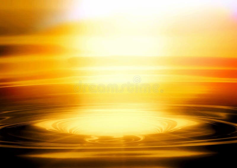 3d Illustration of Sun Rays and Ripples Spreading on Water Surface ...