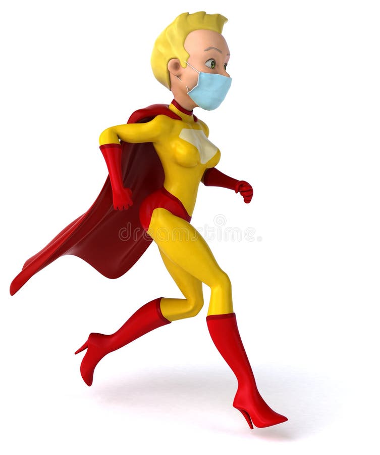 3D Illustration of a Superhero with a Mask Stock Illustration ...