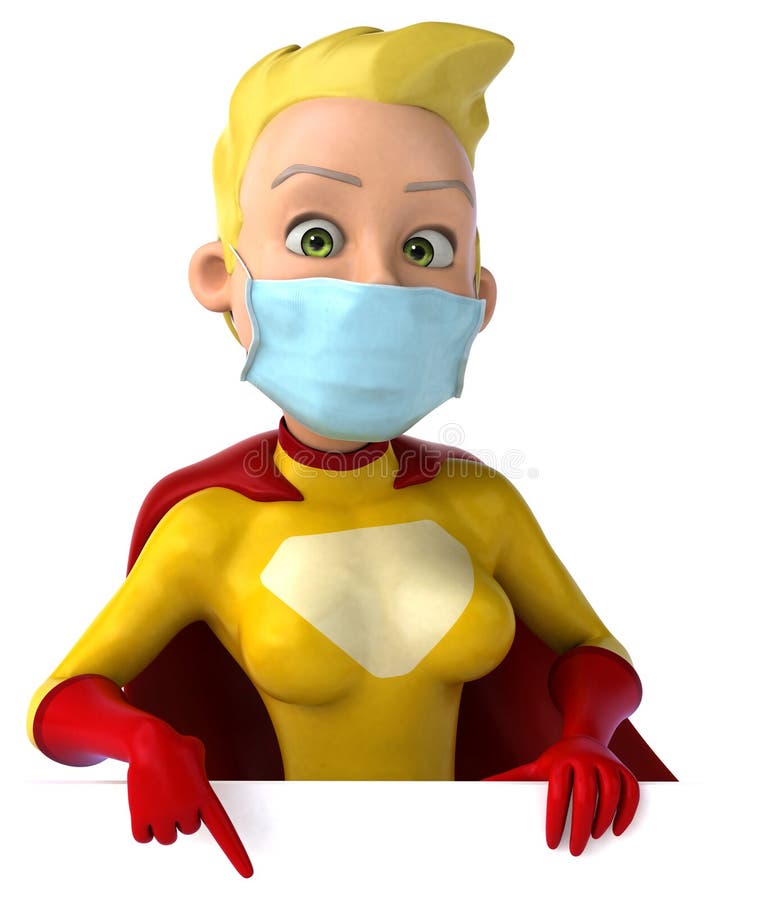 3D Illustration of a Superhero with a Mask Stock Illustration ...