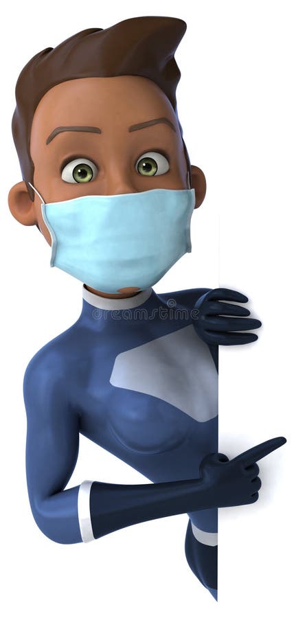 3D Illustration of a Superhero with a Mask Stock Illustration ...