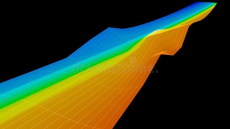 3D Illustration of Surface Dimentional Graph Stock Illustration ...