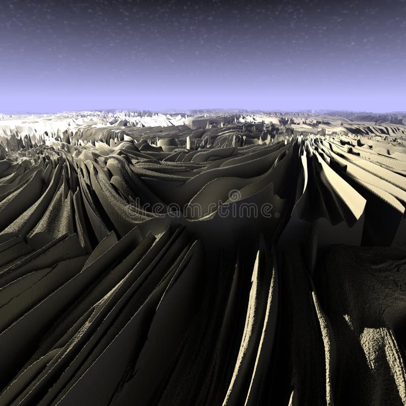 3D Illustration of a Surreal Landscape Stock Illustration ...