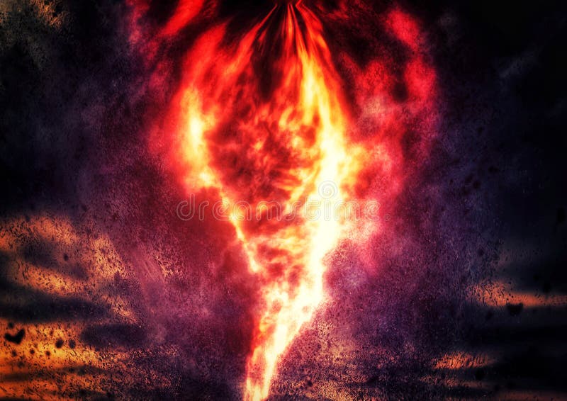 3d Illustration with Swirling Red Flames Stock Illustration ...