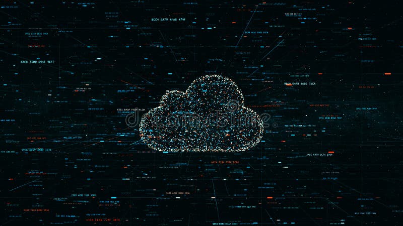Symbol of Cloud Technology in Modern Digital World with Random Hash ...