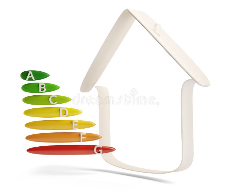 3d-illustration Symbol House Energy Efficiency Stock Illustration ...